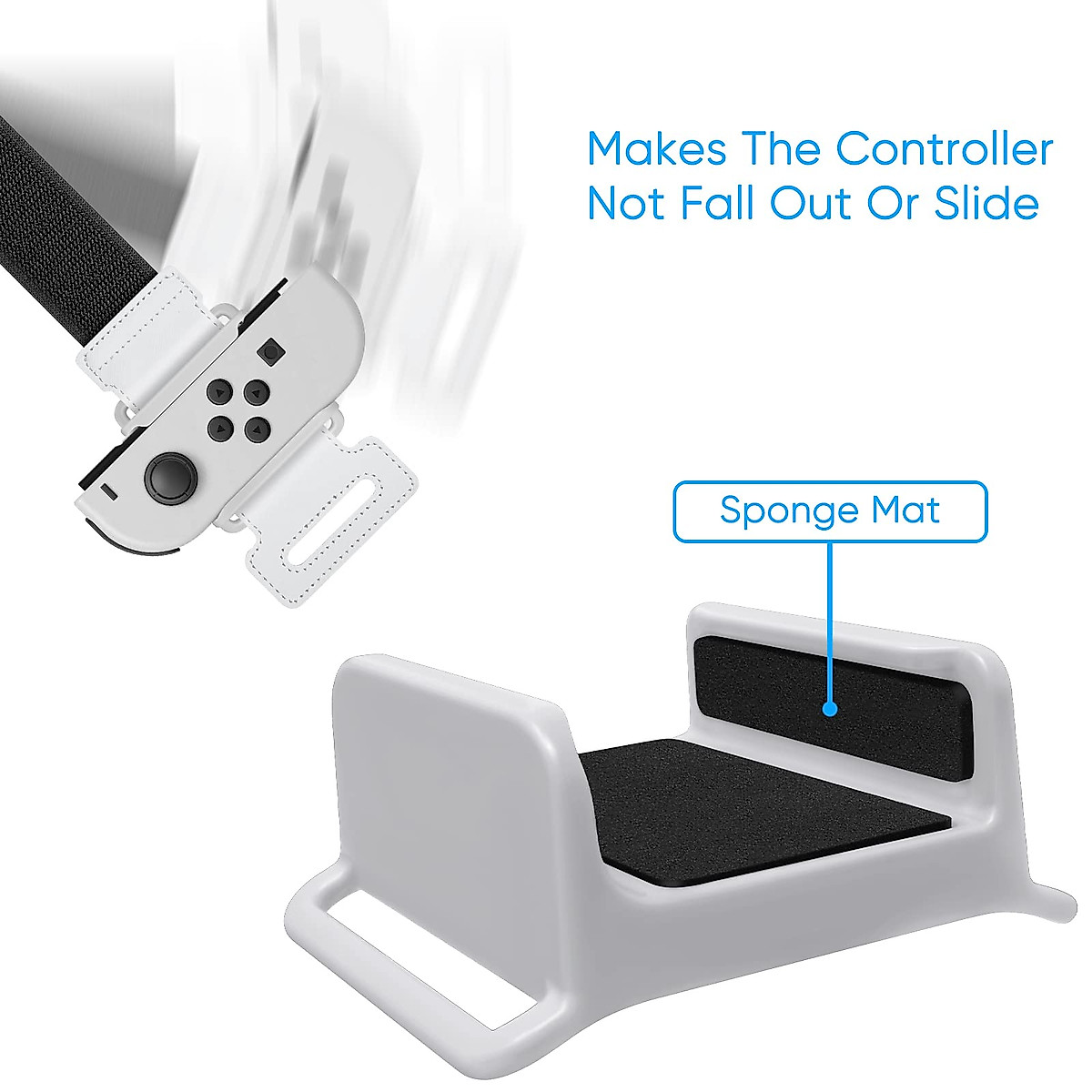 Upgraded Wrist Bands Strap for Switch Just Dance 2023/2022/2021/2020/2019, Adjustable Wrist Strap Wristbands Sets Compatible with Switch/Switch OLED Controllers for Zumba, Two Size, 2 Pack-White