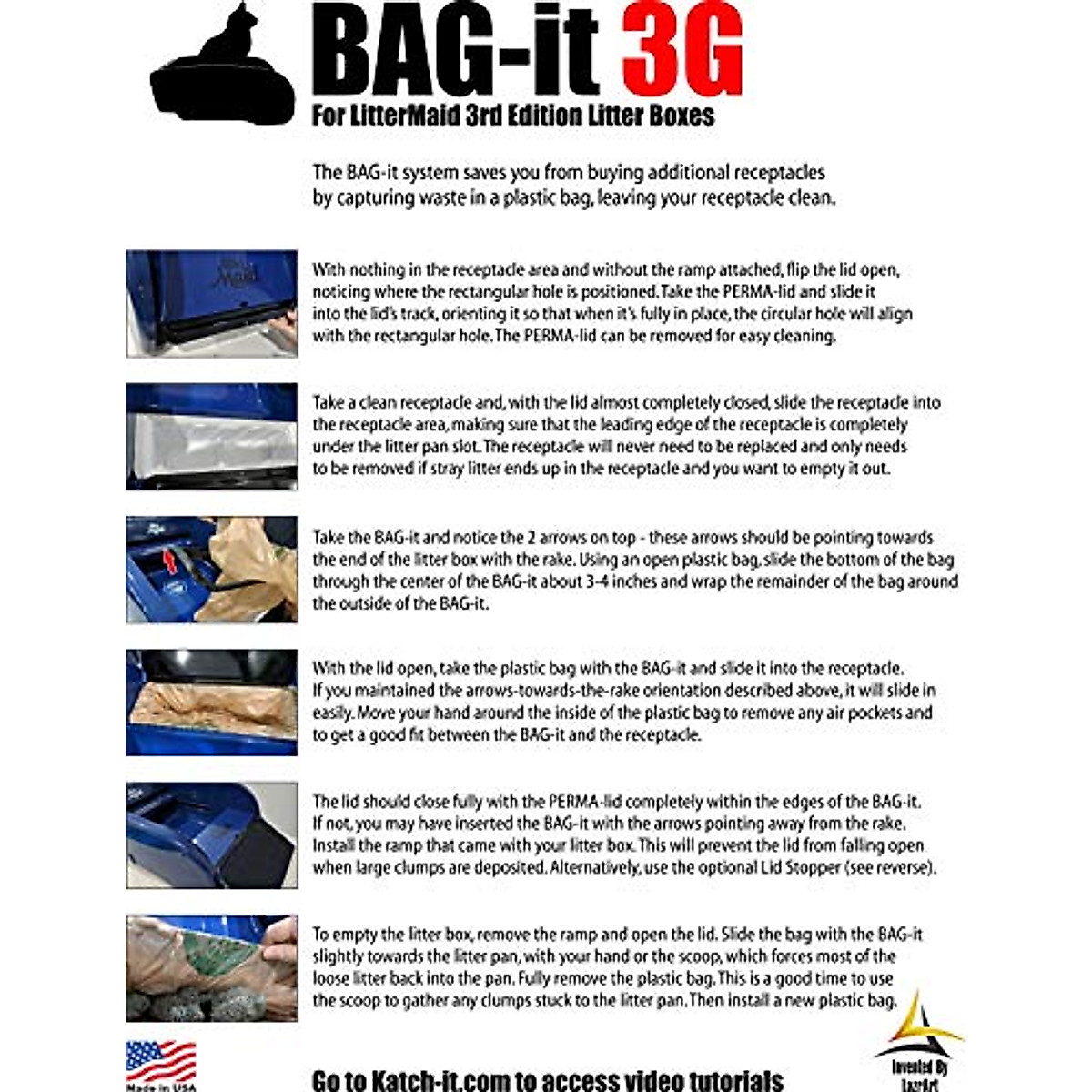 BAG-it 3G with PERMA-lid for newest 2nd Edition Nature's Miracle litter boxes - stop buying new receptacles (Just BAG-it with PERMA-lid)