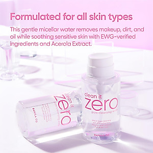 BANILA CO Clean It Zero Pure Cleansing Water | Gentle Cleanser for Sensitive Skin | Micellar Water Makeup Remover No Rinse & Oil Free (310ml / 10.48 fl.oz)