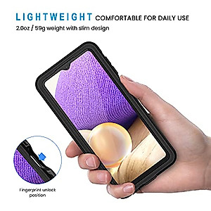 Lanhiem Samsung Galaxy A32 5G Case, IP68 Waterproof Dustproof Shockproof Case with Built-in Screen Protector, Full Body Sealed Underwater Protective Cover for Galaxy A32 5G (Black/Clear)