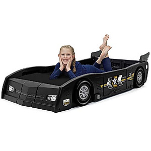 Delta Children Grand Prix Race Car Toddler & Twin Bed - Made in USA, Black
