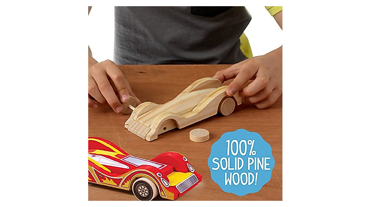Build & Paint Your Own Wooden Race Cars - Fun DIY Kit