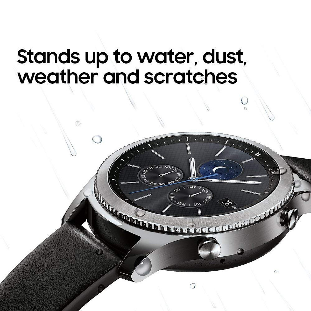 Samsung Gear S3 Classic Smartwatch 4GB SM-R770 with Leather Band (Silver) Tizen OS - International Version with No Warranty (Renewed)