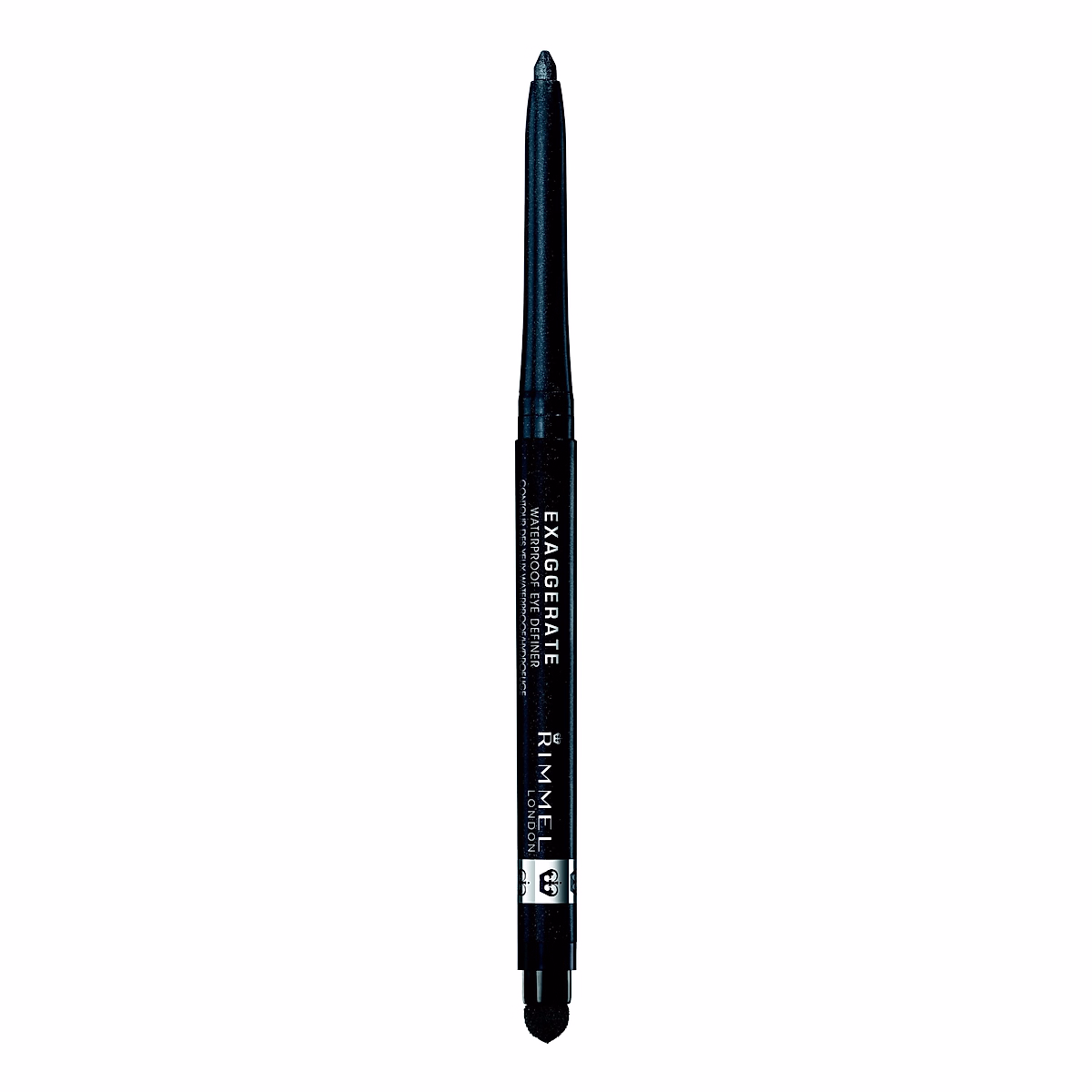 Rimmel London Exaggerate Waterproof Eye Definer Eyeliner, Highly Pigmented, Long-Wearing, Built-In Smudger, 264, Earl Grey, 0.01oz