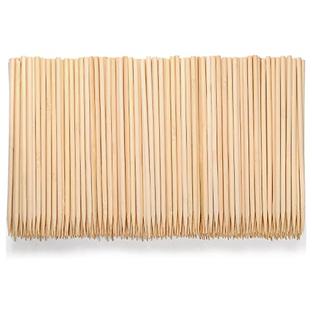 Frcctre 1000 Pack Natural Bamboo Skewers, 7 Inch 5mm Thick Bamboo Sticks Caramel Candy Apple Sticks, Pointed Bamboo Sticks for BBQ Corn Dog Lollipop Fruit Kabob