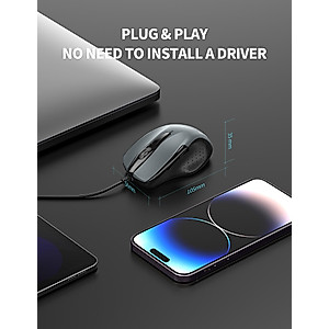 TECKNET Pro S2 High Performance Wired USB Mouse, 6 Buttons, Upto 2000dpi