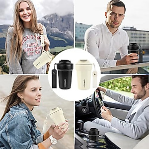 PHILORN Coffee Tumbler Leak Proof -14 oz Insulated Coffee Mug with Lid, Reusable Coffee Cup for Hot and Cold Drinks, Thermal Cup Stainless Steel Coffee Mug with Double Wall