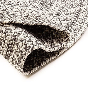 Super Area Rugs Cantebury Handmade Farmhouse Indoor/Outdoor Braided Rug Charcoal, Gray, Light Gray, White 4' x 6' Oval