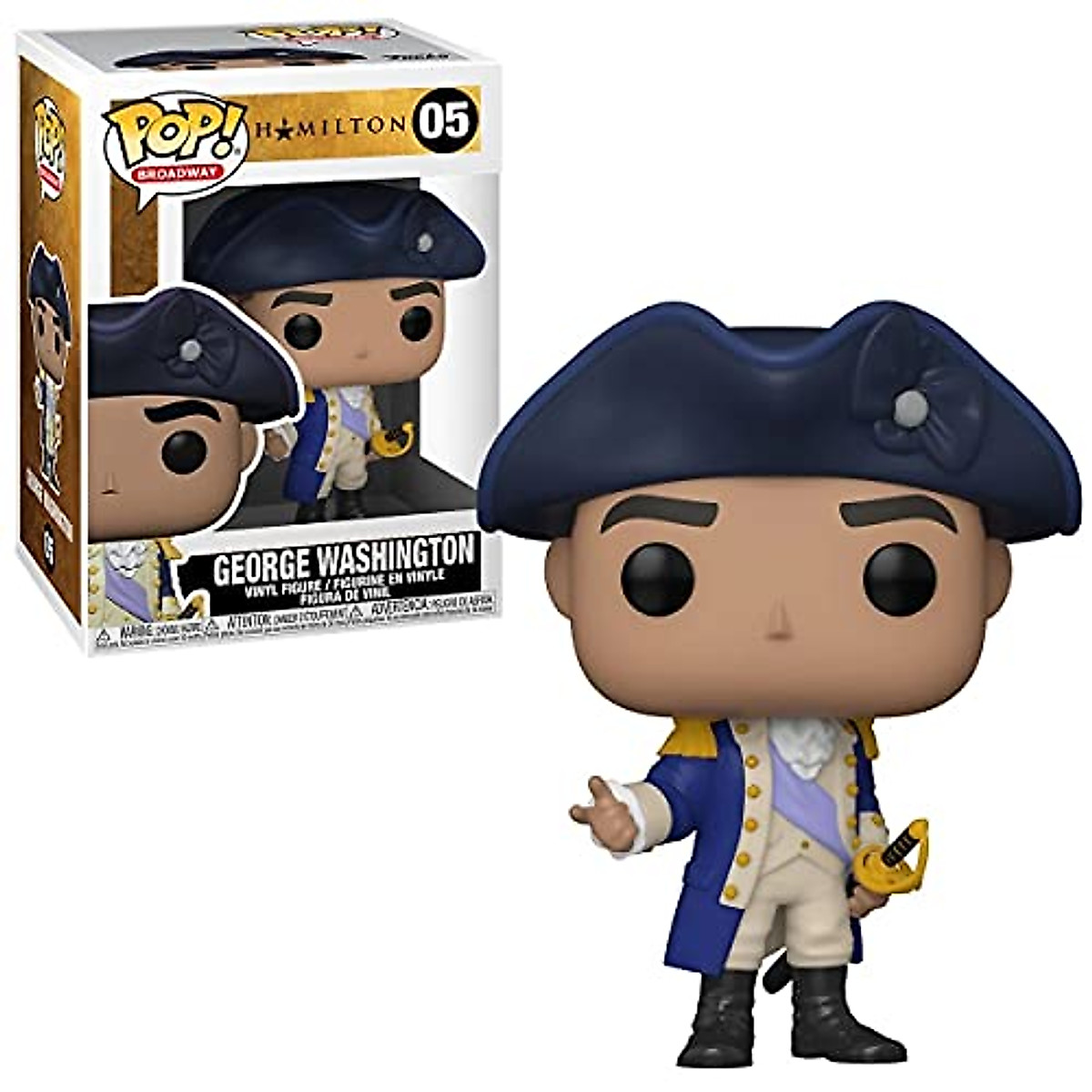 POP Broadway: Hamilton - George Washington Funko Pop! Vinyl Figure (Bundled with Compatible Pop Box Protector Case), Multicolor, 3.75 inches