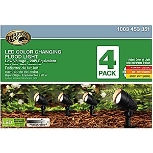 4.5-Watt Millennium Black Adjustable Light Color Outdoor Integrated LED Landscape Flood Light (4-Pack)