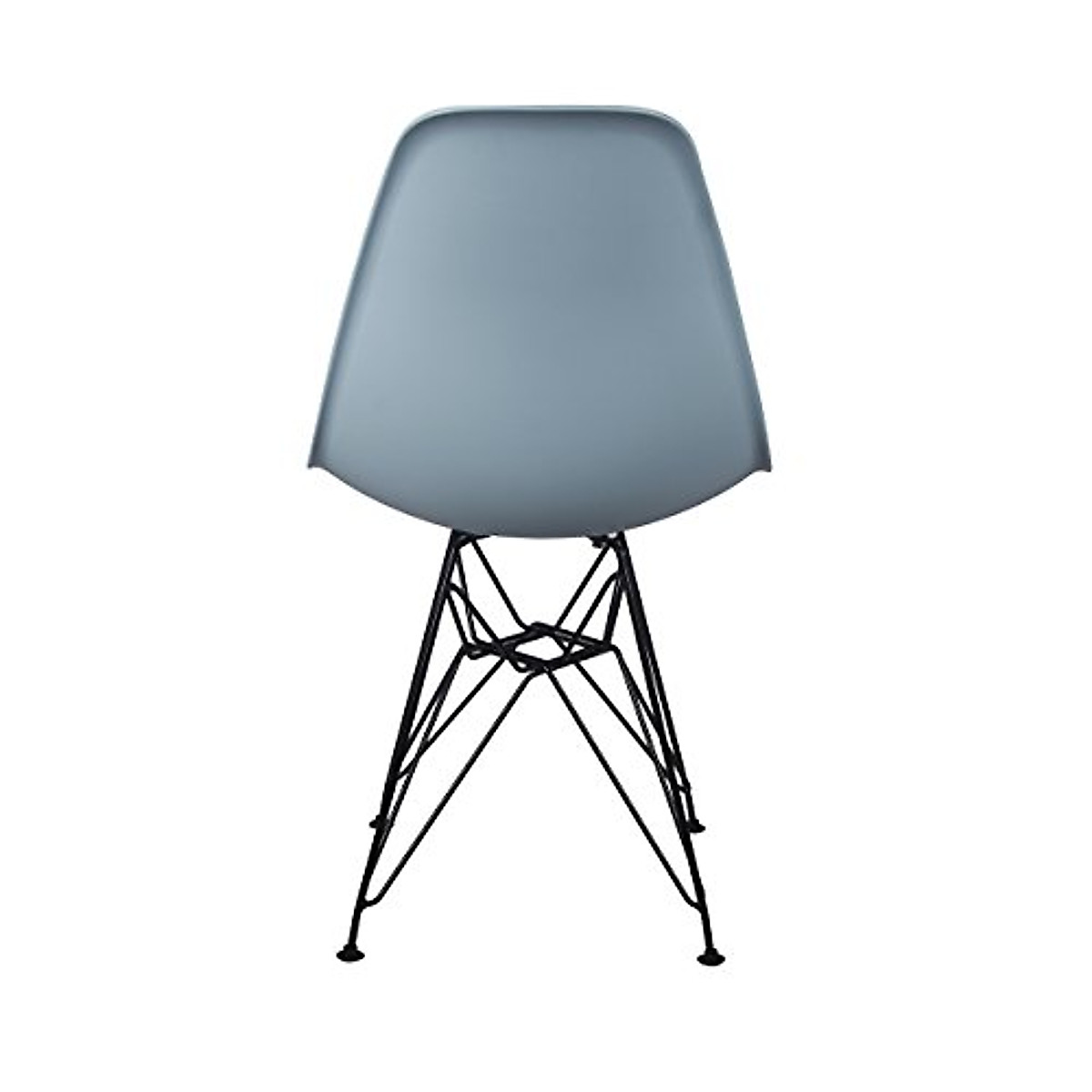 GIA Contemporary Armless Dining Chair, Qty of 2, Fog Seat with Black Metal Legs