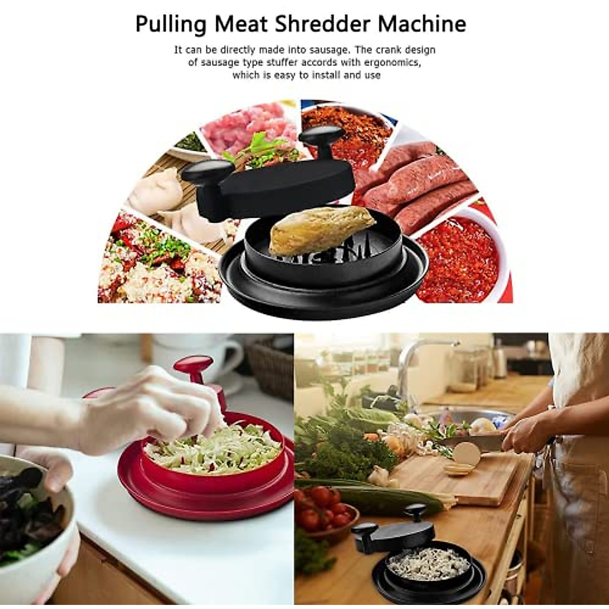 YAOTIANSF Chicken Shredder Quick Separation Ergonomic, Alternative to Bear Claw Meat Claws, for Pulled Pork Beef Barbecue Food, Environmental Protection Shred Machine Claws Tool Red 7.8inRed