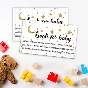 Books for Baby Shower Request Cards (50 Pack), Baby Shower Invitation Inserts.