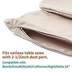 (Pack of 2) Table Saw Dust Collector Bag Fits Bosch/Dewalt/Makita/Ryobi/Craftsman/Porter Cable/RIGID/Metabo/Kobalt/Skilsaw/Delta/ (10" Tablesaws with 2.5" Dust Port)