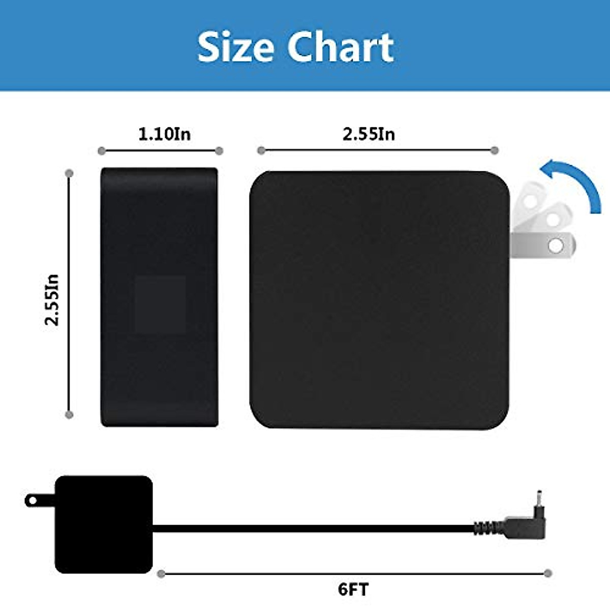 65W Ac Adapter/Laptop Charger for Asus VivoBook flip 14 15 17 F412 F512 X512 F412DA F512DA F512JA F512FA X512FA X512DA:X512DA-BT2020RL BR7N4 F412DA-WS33 F512DA-EB51 WH31 RS51 NH77 PB31-BL F512JA-AS34