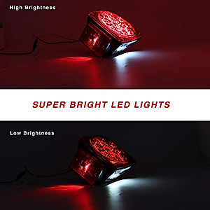 ONLTCO 12V Red Led Square Submersible Trailer Lights, Turn Signal License Brake Tail Light Kit for Under 80 Inch Boat Camper RV Trailers Shorelander Marine, IP68 Waterproof, DOT