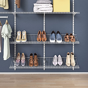 ClosetMaid ShelfTrack 2-Pack Shoe Shelf Brackets for Wire Shelving, Compatible with 12 in. Shelves, Add On Angle Shoe Storage, 3 in. , White