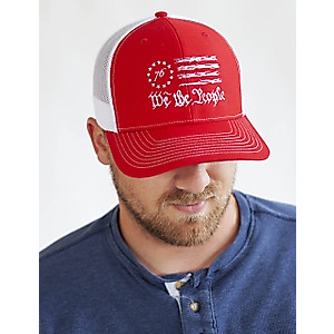 We The People Patriotic USA Flag Embroidered Richardson 112 Trucker Cap Hat