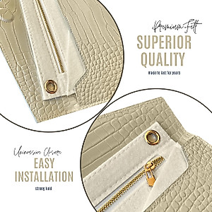 Uptown Clutch Conversion Kit with Gold Chain Wristlet Insert Wallet on Chain WOC Uptown Pouch Insert (Black)