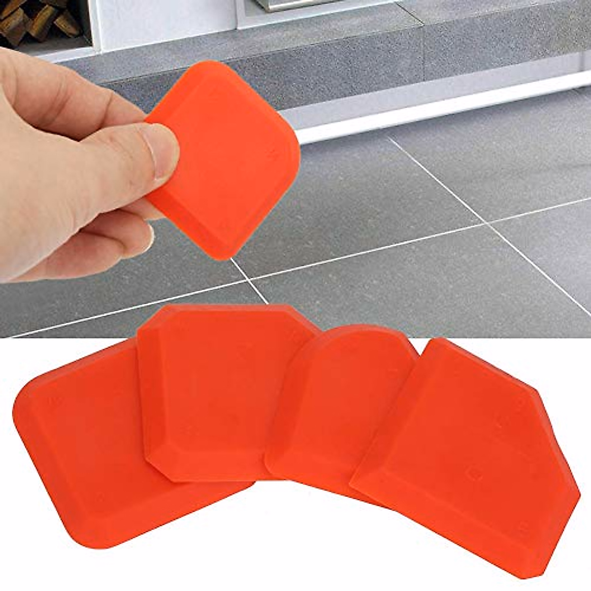 4 Pieces Caulking Tool Kit Silicone Sealant Remover Applicator Cleaner Tool Kit for Kitchen Bathroom Floor Caulking, Cleaning, Sealing