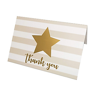 Gooji 4x6 Gold Foil Baby Starry Night Thank You Cards (Bulk 36-Pack) Matching Peel-and-Seal White Envelopes | Assorted Set, Watercolor Graphics | Baby Shower, Birthday Party, Blank Notes