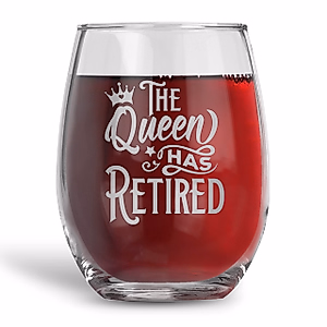 Bad Bananas Retirement Gifts for Women 2024 - The Queen Has Retired 21 Oz Stemless Wine Glass