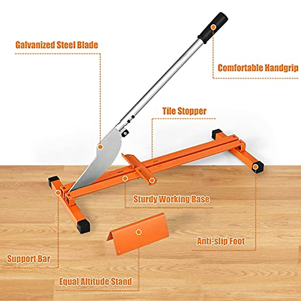 Nisorpa Upgraded Vinyl Plank Cutter Manual Laminate Floor Cutting Tool with Movable V Support Heavy Duty Steel Quick Cut for 8-12inch Wide Floor Tiles