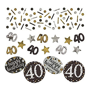 Over the Hill 'Sparkling Celebration' 40th Birthday Confetti Value Pack (3 types)