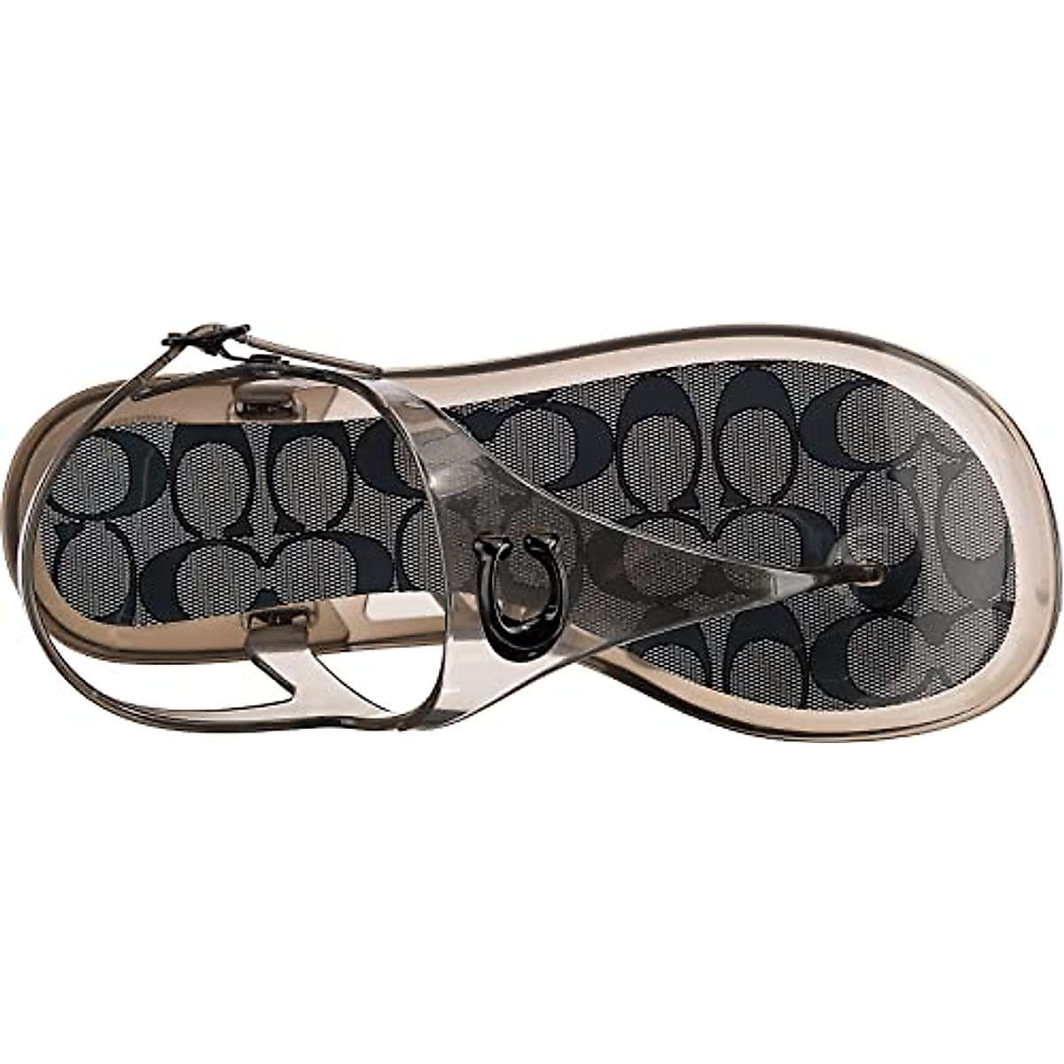 COACH Women's Natalee Jelly Sandals Black Rubber 8 B - Medium