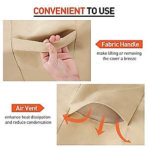 Arcedo Square Outdoor Ottoman Cover, Waterproof Coffee Table Cover, Durable Patio Side Table Cover, Patio Ottoman Cover for Outdoor Furniture, 32”L x 32”W x 18”H, Beige and Brown