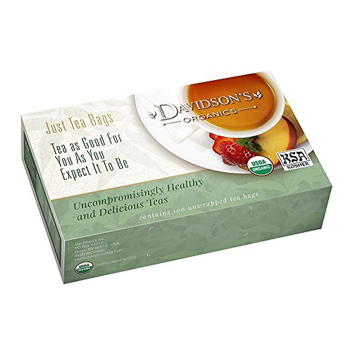 Davidson's Organics, Decaffeinated Spiced Peach, 100-count Unwrapped Tea Bags