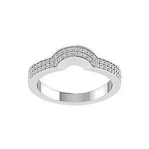 TwoBirch 18k White Gold Microplated Floral Design Duo Bridal Ring Set Engagement Ring and Wedding Band with Cubic Zirconia (SET (2 RINGS), Size 8)