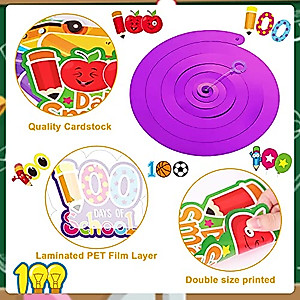 60 Piece 100 Days of School Hanging Swirls 100th Day Smarter Hanging Decoration 100th Day Smarter Classroom Swirl Hanging Décor for 100th Birthday Party Decorations Supplies