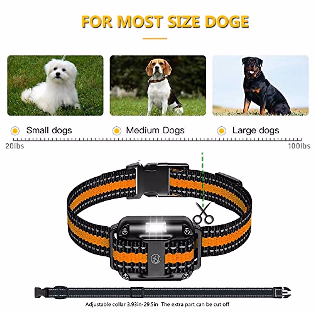 Heaflex Dog Shock Collar with Remote, Dog Training Electric Collar, Waterproof Rechargeable, 1640ft Dog Shock Collar with LED Light, Beep, Vibration, Shock for Medium/Large 3 Electronic Collars Dogs
