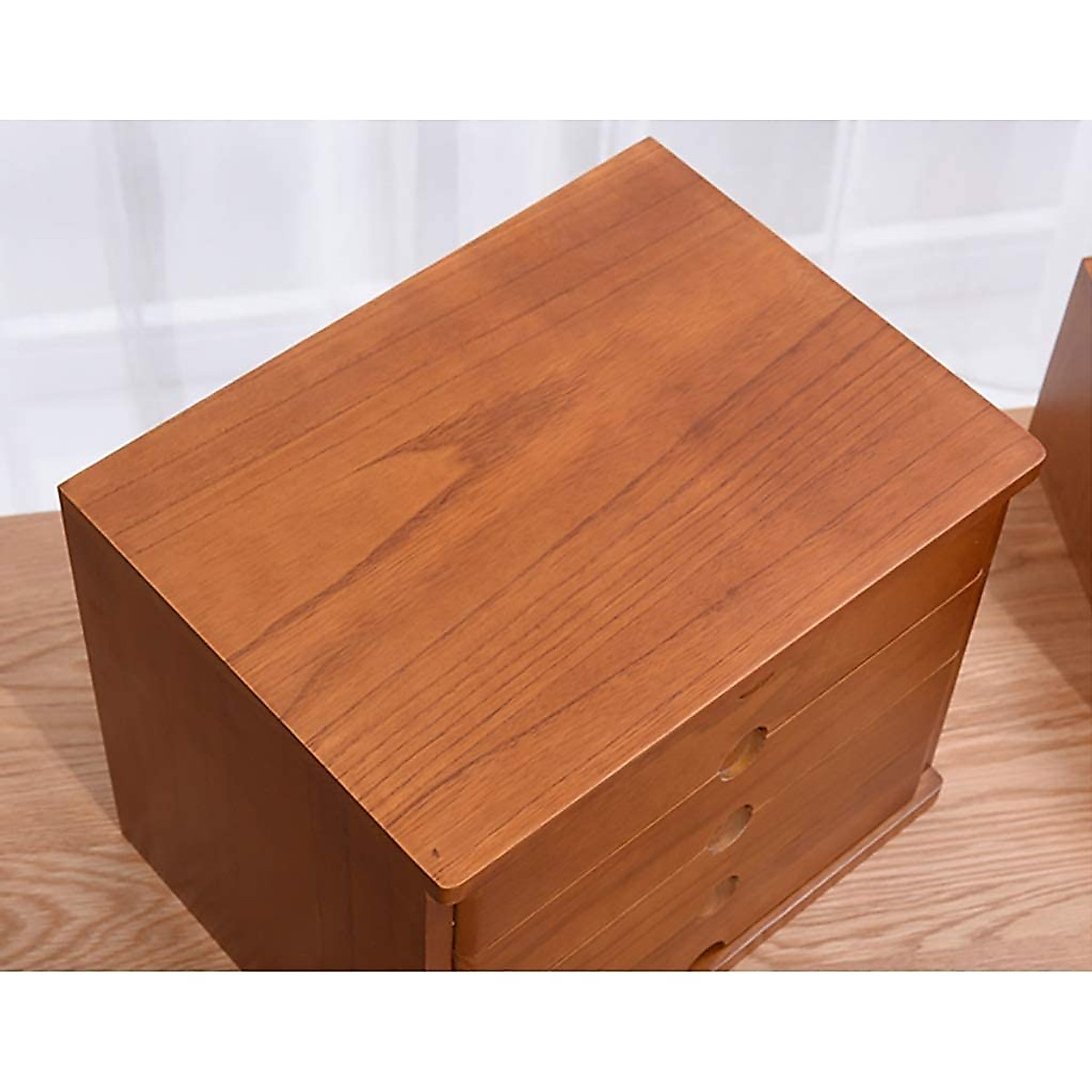 Desktop Organizer Storage Box - Desktop File Cabinet, Solid Wood Desk Organizers Drawer Box, Office Supplies/Home Small Desktop Flat File Cabinet, for Cosmetics/Books/Children's Toys Storage (Size :