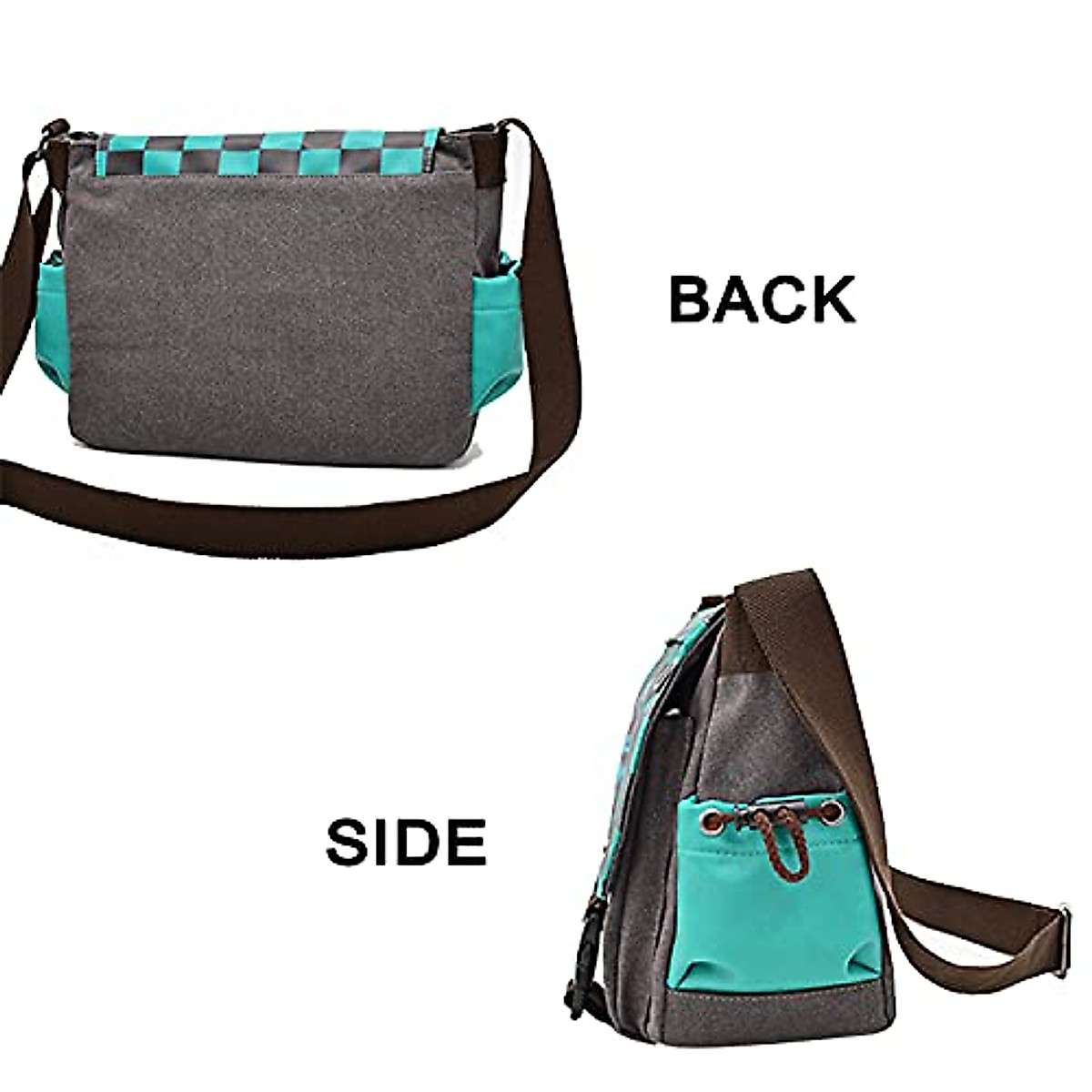 Xbaondb Demon Slayer Backpack Teens Shoulder Bag , Large-capacity Taptop Bag , PU + Canvas with Polyester Lining(Green)