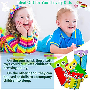 Extpro Learn to Dress Owl Doll Toys Kids Early Learning Basic Life Skills Busy Boards - Lace, Snap, Button, Zip for Preschool Education (Owl)