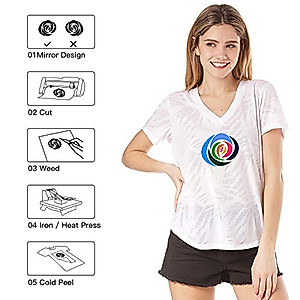 HTVRONT HTV Vinyl Rolls Heat Transfer Vinyl - 12" x 15ft Orange HTV Vinyl for Shirts, Iron on Vinyl for All Cutter Machine - Easy to Cut & Weed for Heat Vinyl Design (Orange)