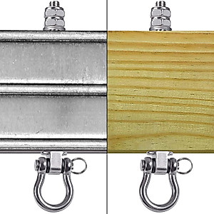 BeneLabel 6Pcs Wood Beam & I-Beam Hanger, Permanent Antirust Stainless Steel Heavy Duty Swing Hooks, Yoga Hammock Chair Sandbag, Swing Sets Hardware, 180° Swing, 7" x M2/5"