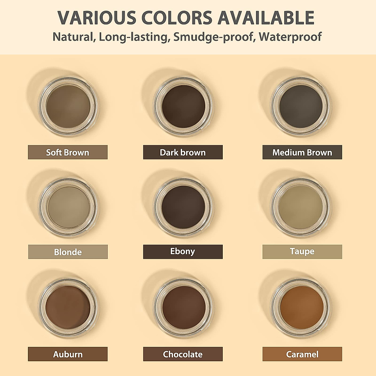 LAVONE Eyebrow Stamp Stencil Kit, Brow Stamp Trio Kit with Waterproof Eyebrow Pencil, Pomade, 20 Eyebrow Stencils, Dual-ended Eyebrow Brush and Sponge Applicator - Soft Brown