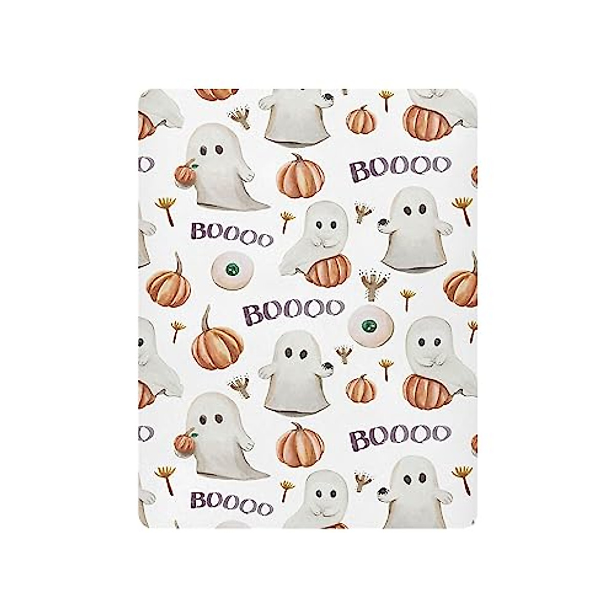 Mazeann Ghosts Pumpkins Halloween Crib Sheets Soft Breathable Fitted Baby Playard Sheets Mattress Cover for Girl Boys, 39" x 27" x 5"