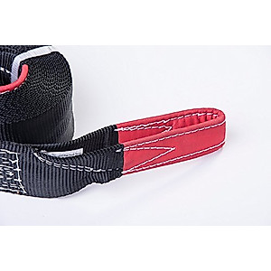 HiGear 3" X 30' Tow Strap 6.5 Ton 3 Inch X 30 Ft. Polyester Rope with 2 Loops 14,000lb Towing Recovery by Alfa Wheels (Black, 3in 30ft 3x30)