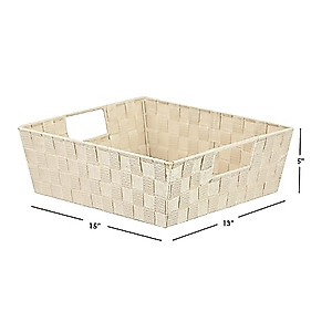 Home Basics PB49147 Non-Woven Strap Bin, Large, Ivory