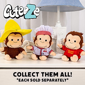KIDS PREFERRED Curious George Cuteeze Monkey Stuffed Animal Plush Yellow Hat Toys Soft Cuddle Plushie Gifts for Baby and Toddler Boys and Girls - 7 Inches