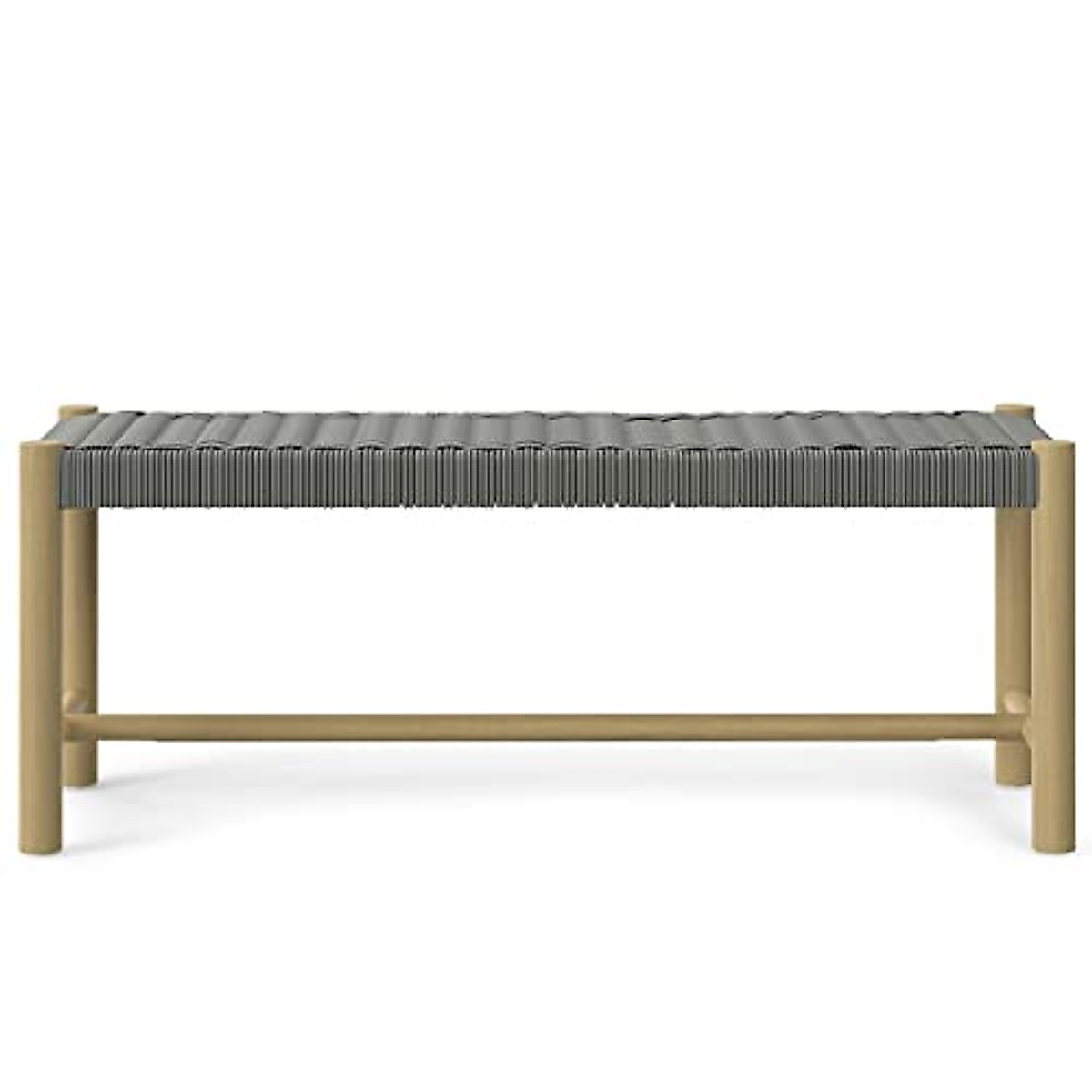 SIMPLIHOME Dahlia SOLID ACACIA WOOD 46 Inch Contemporary Outdoor and Indoor Bench in Grey, For the Garden