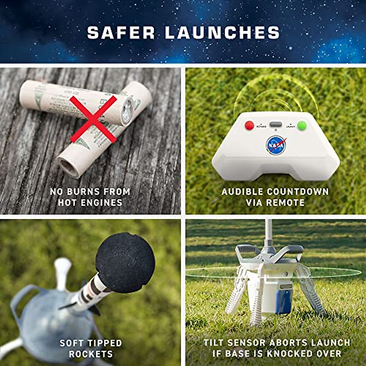NASA Air Rocket Launcher Kit - Launch Model Rockets Up to 250 Feet with Compressed Air, Pump It Up & Launch Your Rocket, A Safe, Innovative & Fun Outdoor Activity for Kids & Adults