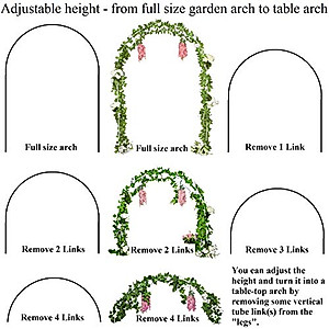 Tytroy Reconfigurable & Easy-to-Assemble Metal Outdoor & Indoor 7'6" Garden or Wedding Arch Arbor for Wedding Bridal Party Elegant Decorations & Garden Climbing Plants Vines (White 1PC)