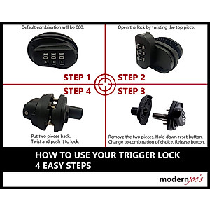 MJs Night Trigger Combination Lock for Low Level Lighting(3 pack). Fits on pistols, rifles, shotguns and revolvers.