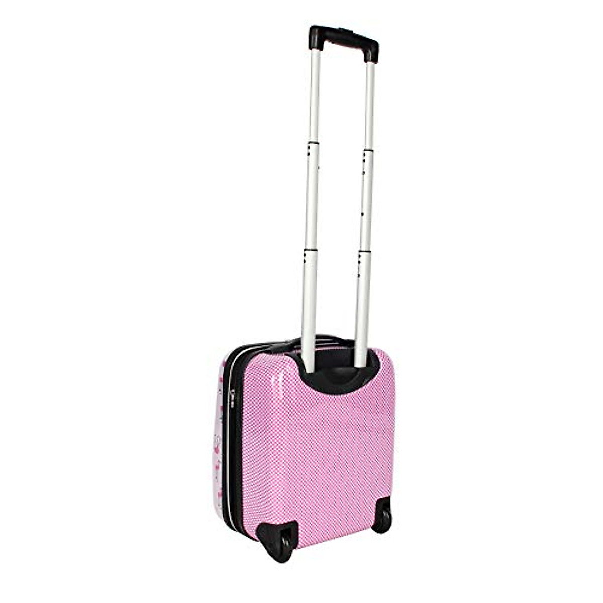 Betsey Johnson Designer Underseat Luggage Collection - 15 Inch Hardside Carry On Suitcase for Women- Lightweight Under Seat Bag with 2-Rolling Spinner Wheels (Flamingo Strut)