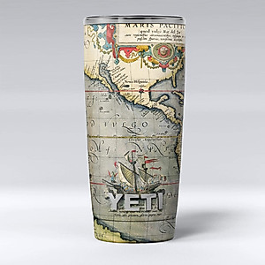 Design Skinz The Vintage Coast Map - Skin Decal Vinyl Wrap Kit Compatible with The Yeti Rambler Cooler Tumbler Cups